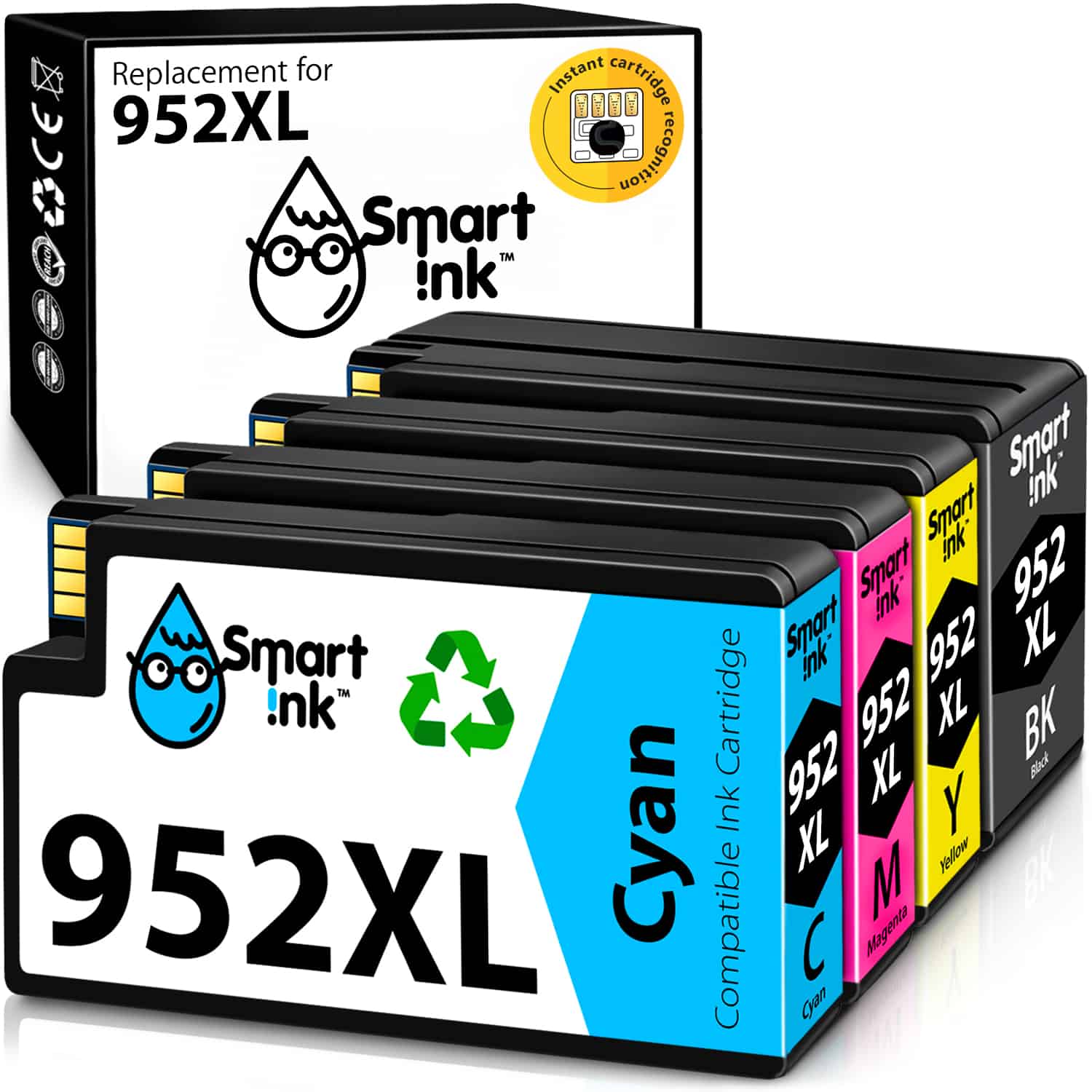 Get compatible HP 952XL Ink Cartridges 4 Combo Pack Smart Ink
