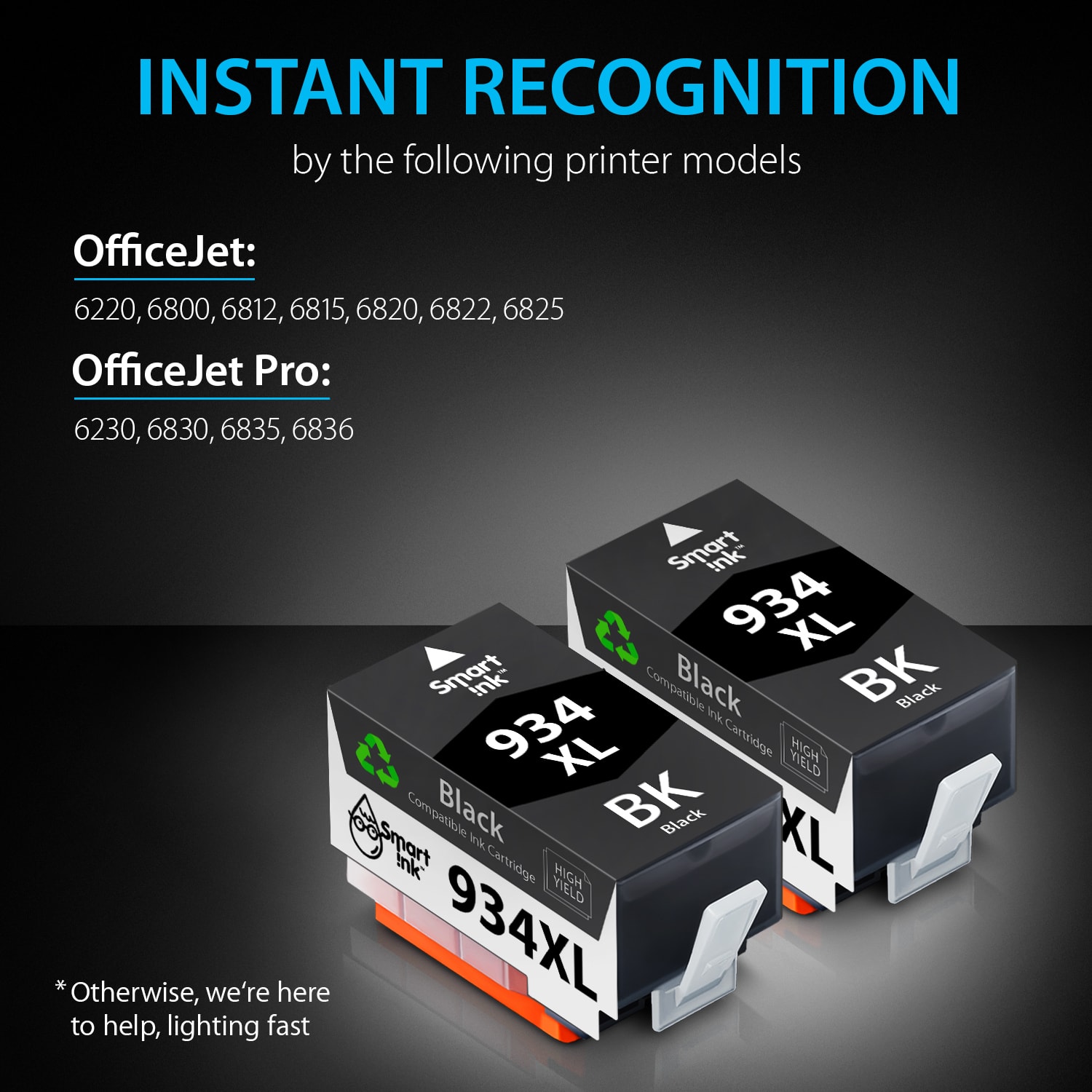 Get compatible HP 934 XL Black Ink Cartridges (2 pieces) | Smart Ink