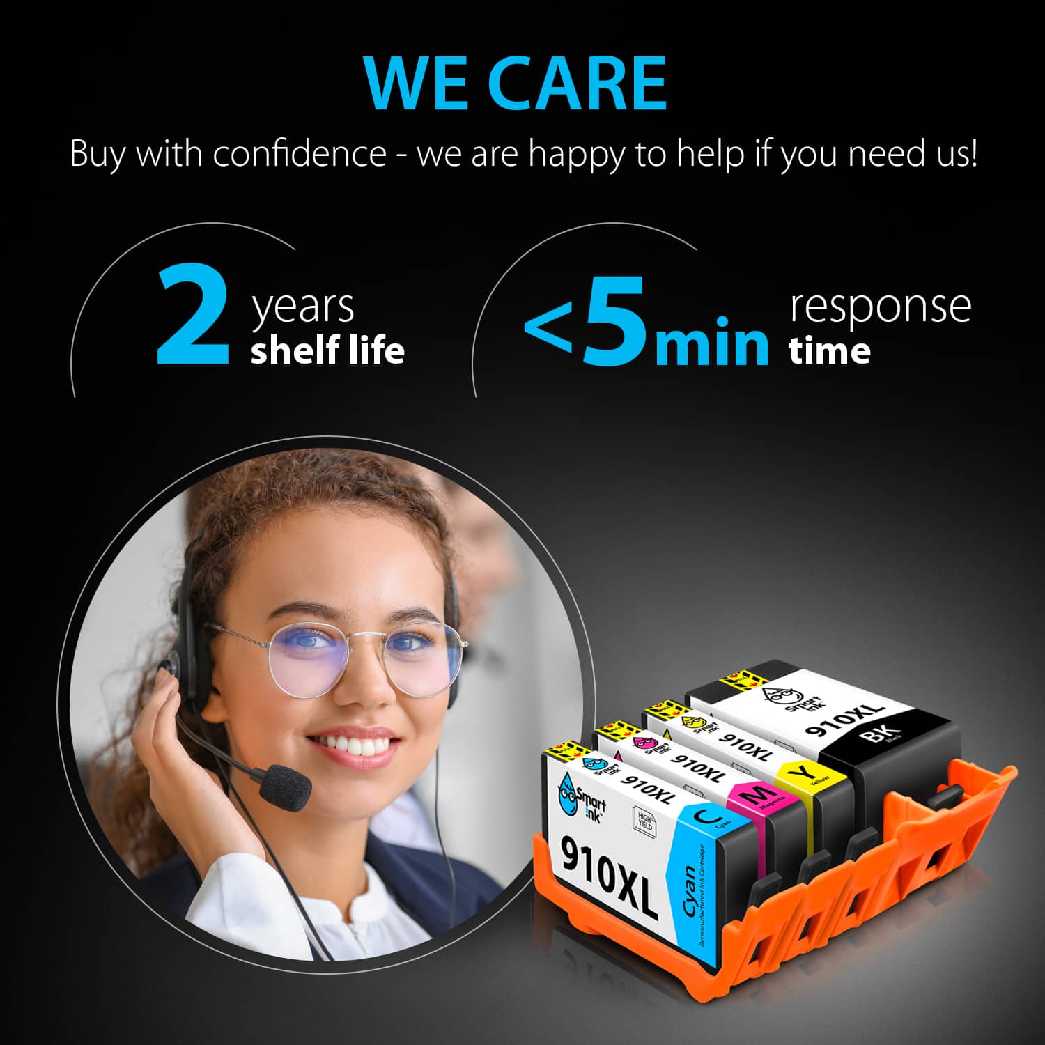 Get remanufactured HP 910 XL Ink Cartridges (4 Combo Pack) | Smart Ink