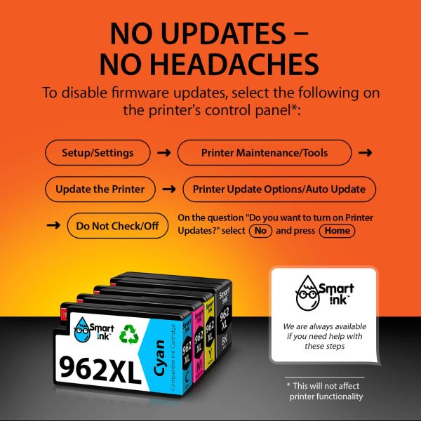 Get compatible HP 962 XL Ink Cartridges (4 Combo Pack) | Smart Ink