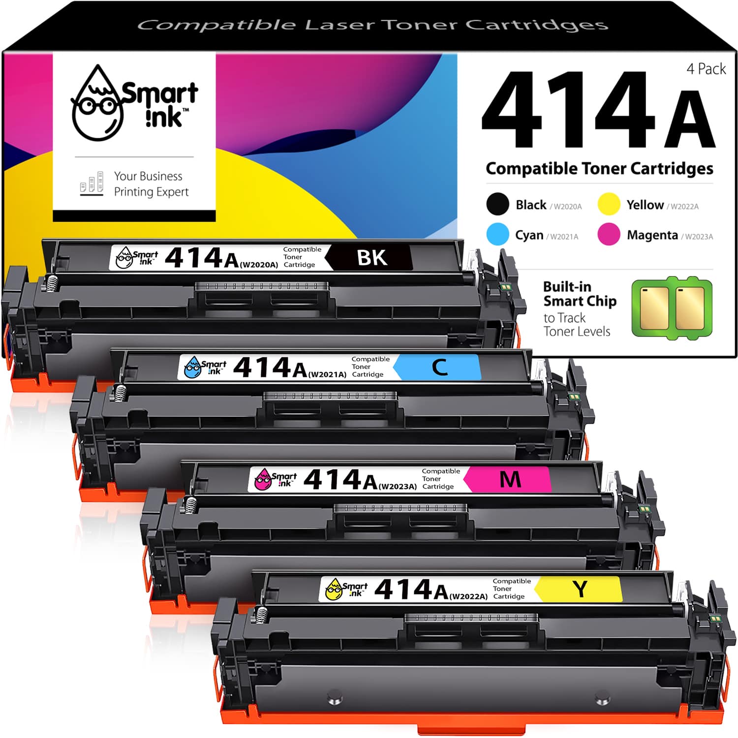 Get compatible HP 414A Toner Cartridges (4 Pack Combo) | Smart Ink