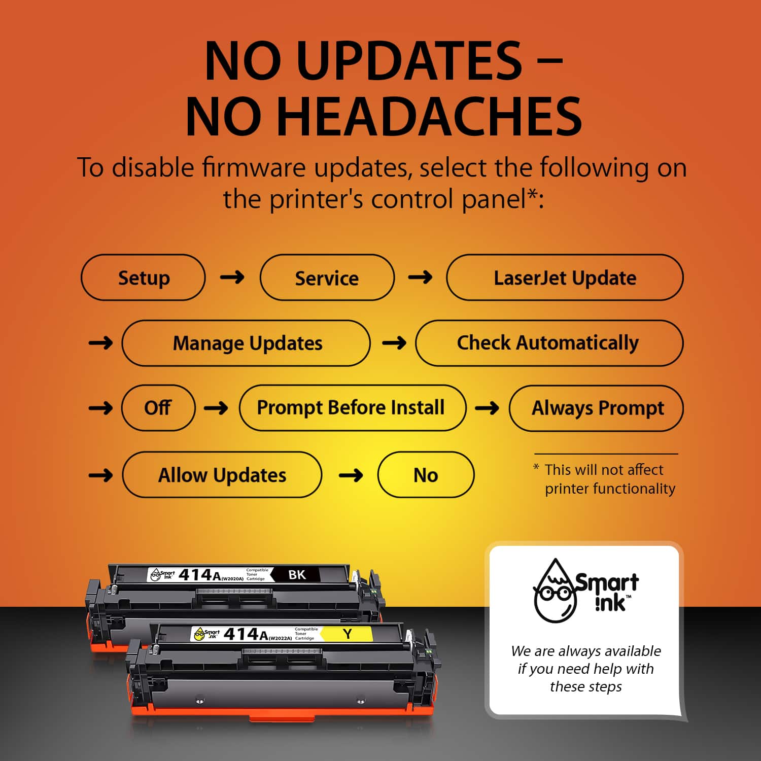 Get compatible HP 414A Toner Cartridges (4 Pack Combo) | Smart Ink