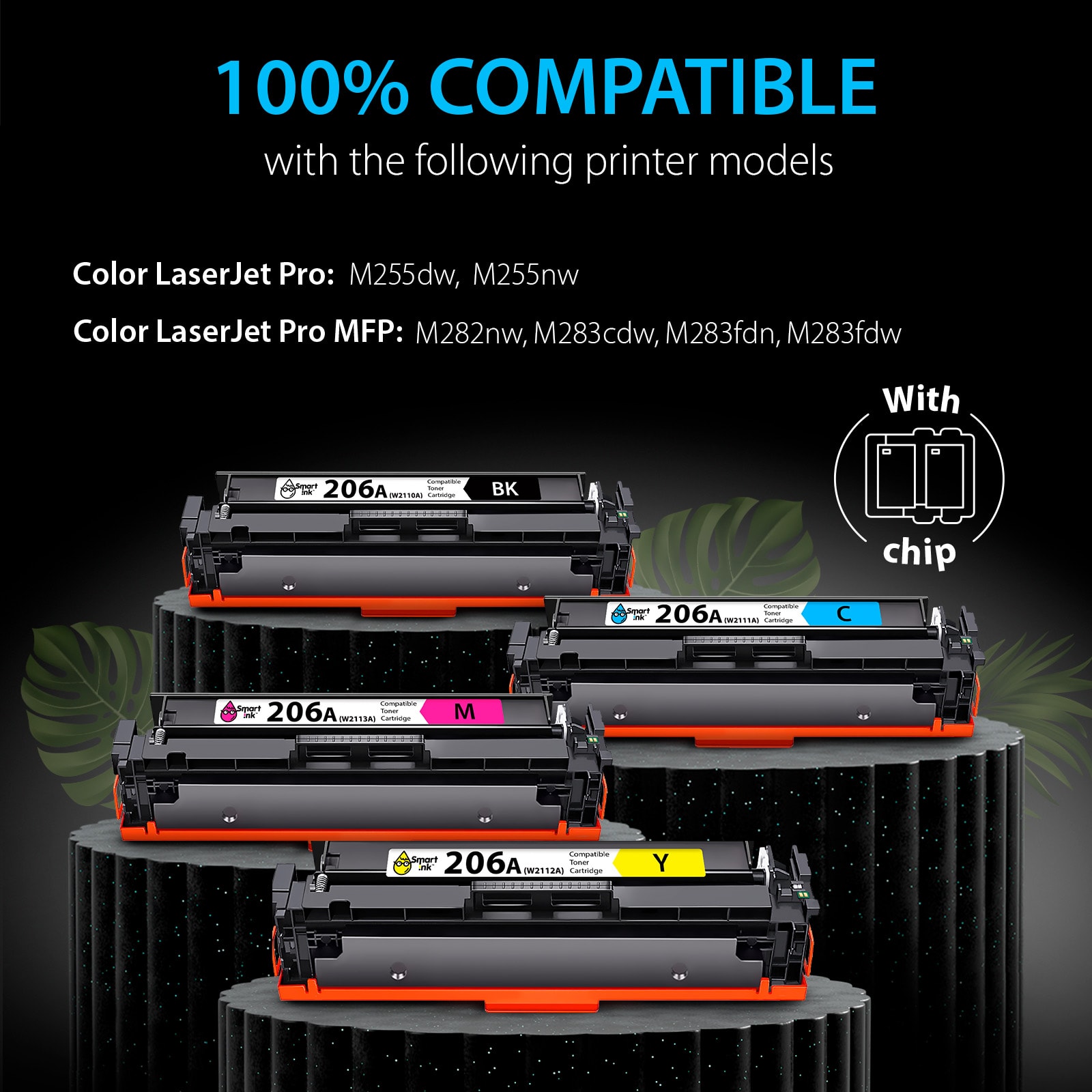 Get compatible HP 206A Toner Cartridge Set (4 Pack Combo) | Smart Ink