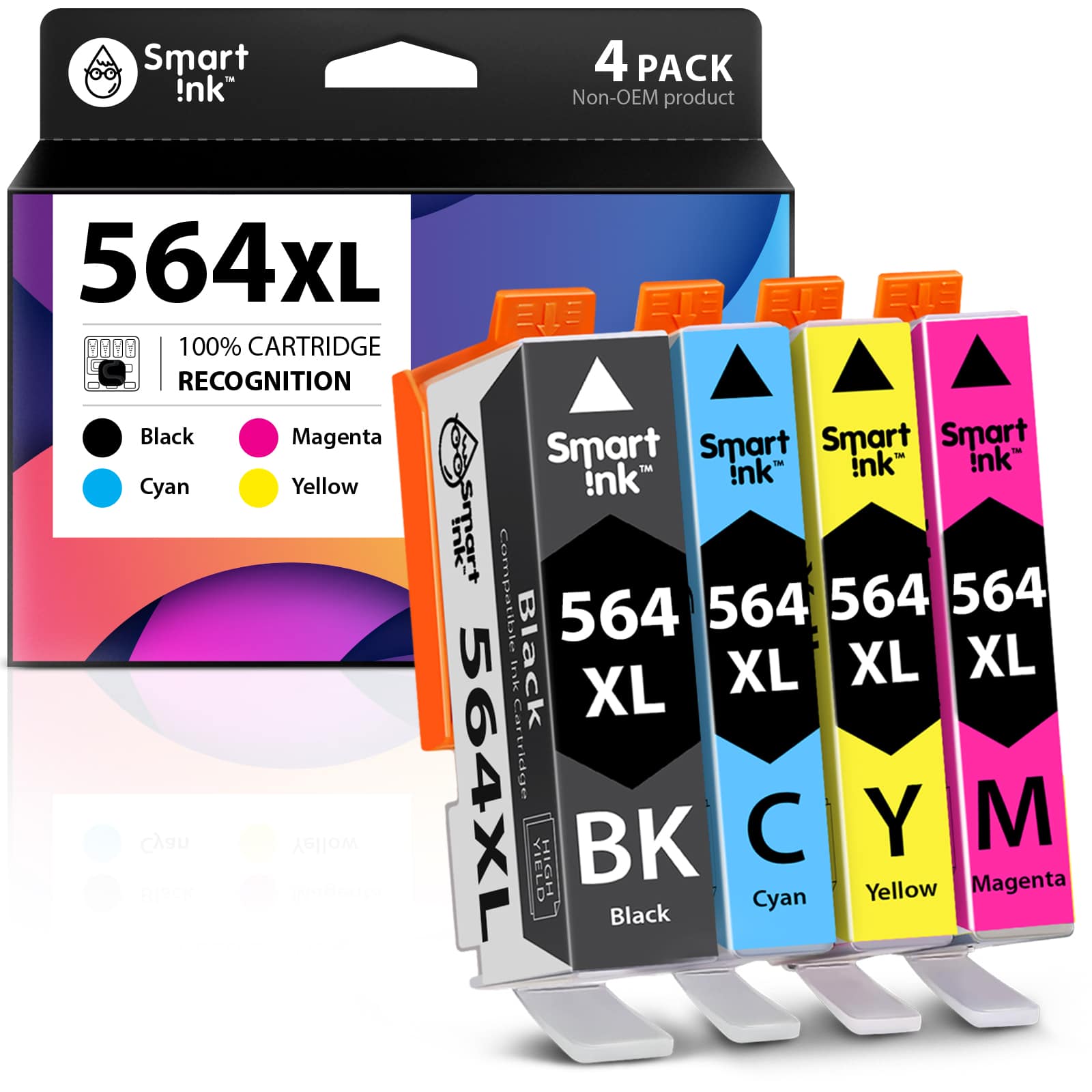 Get compatible HP 564 XL Ink Cartridges (4 Combo Pack) | Smart Ink