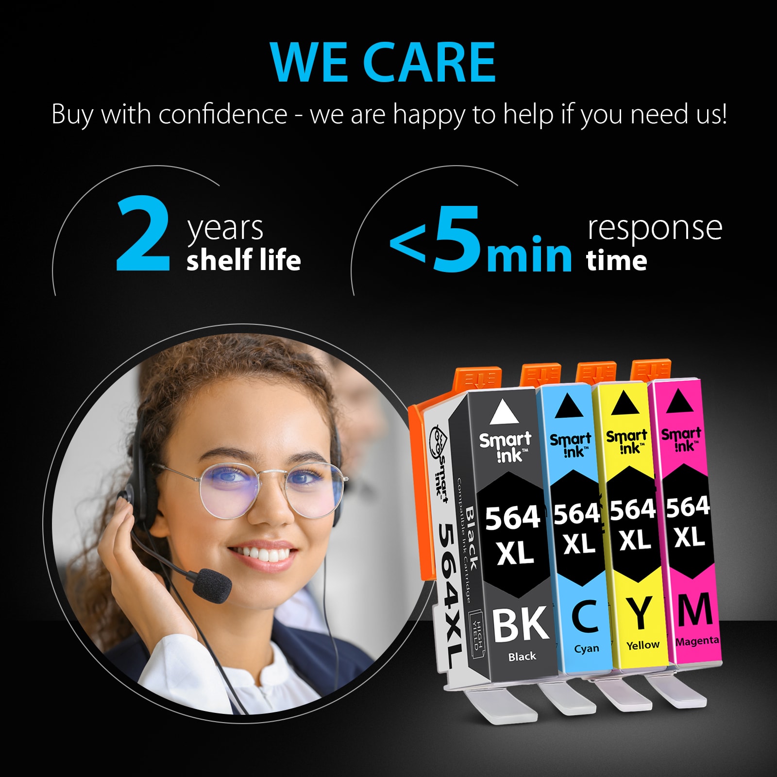 Get compatible HP 564 XL Ink Cartridges (4 Combo Pack) | Smart Ink